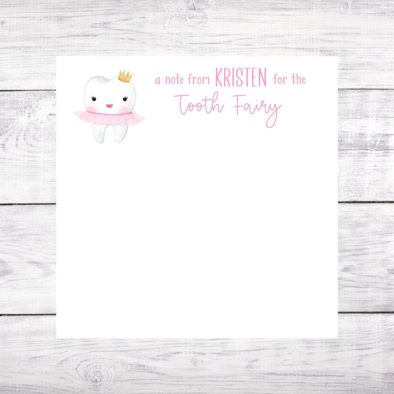 Personalized Tooth Fairy Notepad Note for the Tooth Fairy - Etsy