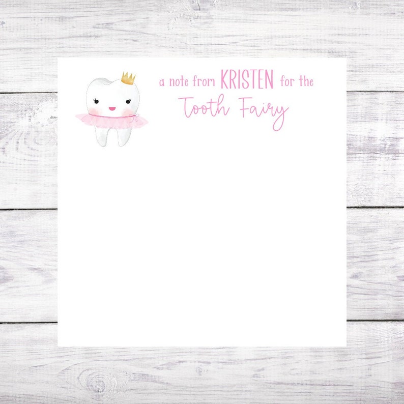 Personalized Tooth Fairy Notepad Note for the Tooth Fairy - Etsy
