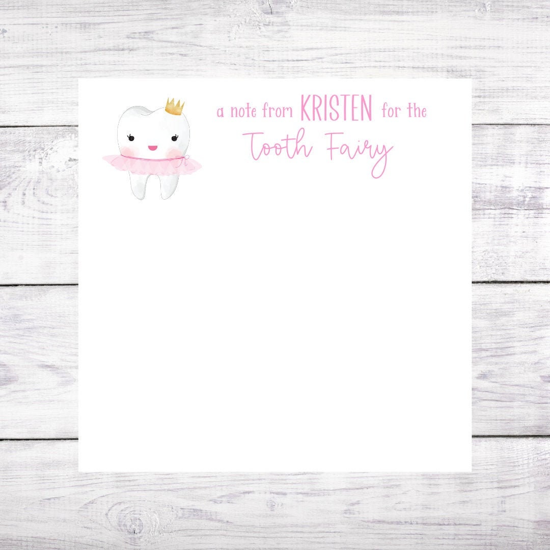 Personalized Tooth Fairy Notepad Note for the Tooth Fairy | Etsy