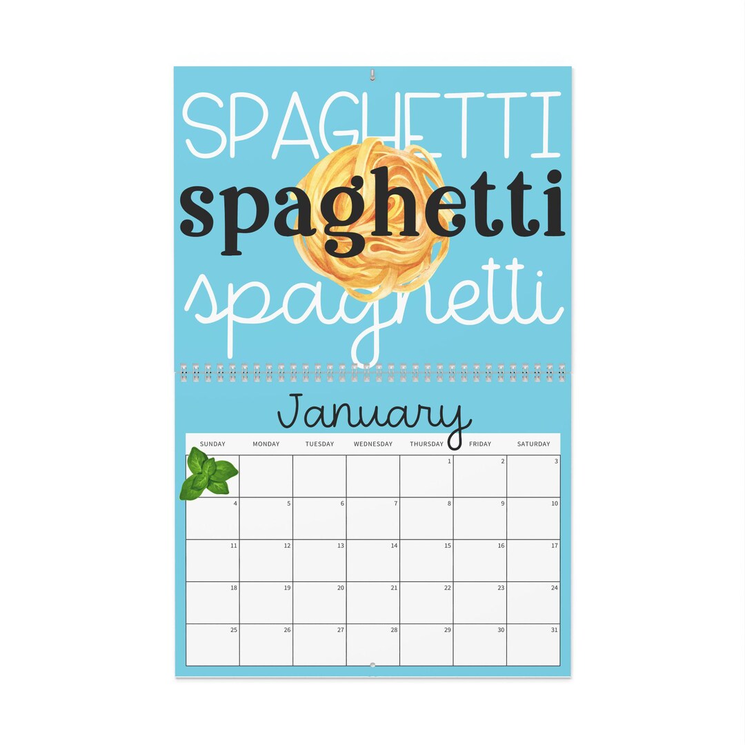 2026 Pasta Wall Calendar: Foodie Kitchen Decor - Etsy