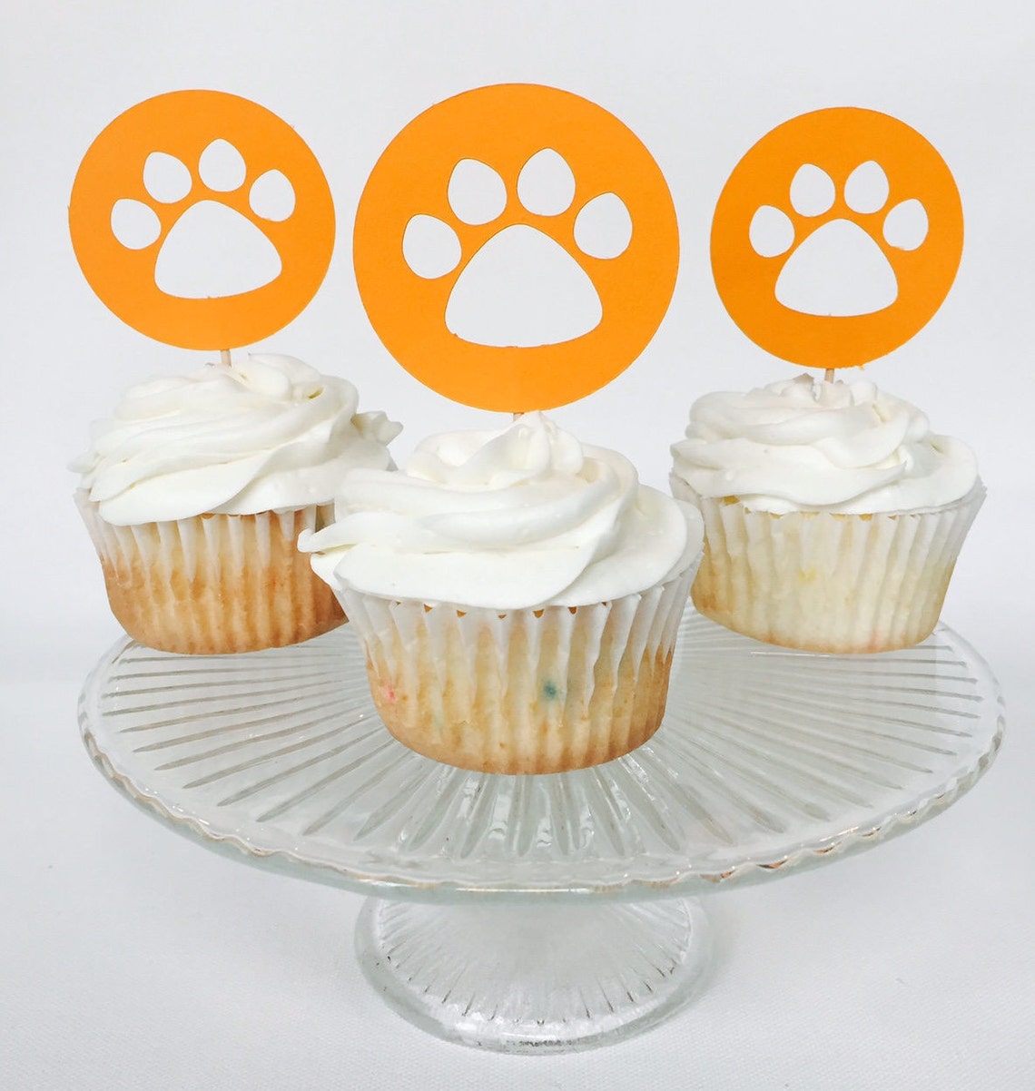 Paw Print Cupcake Topper Dog Party Birthday Party Sports | Etsy