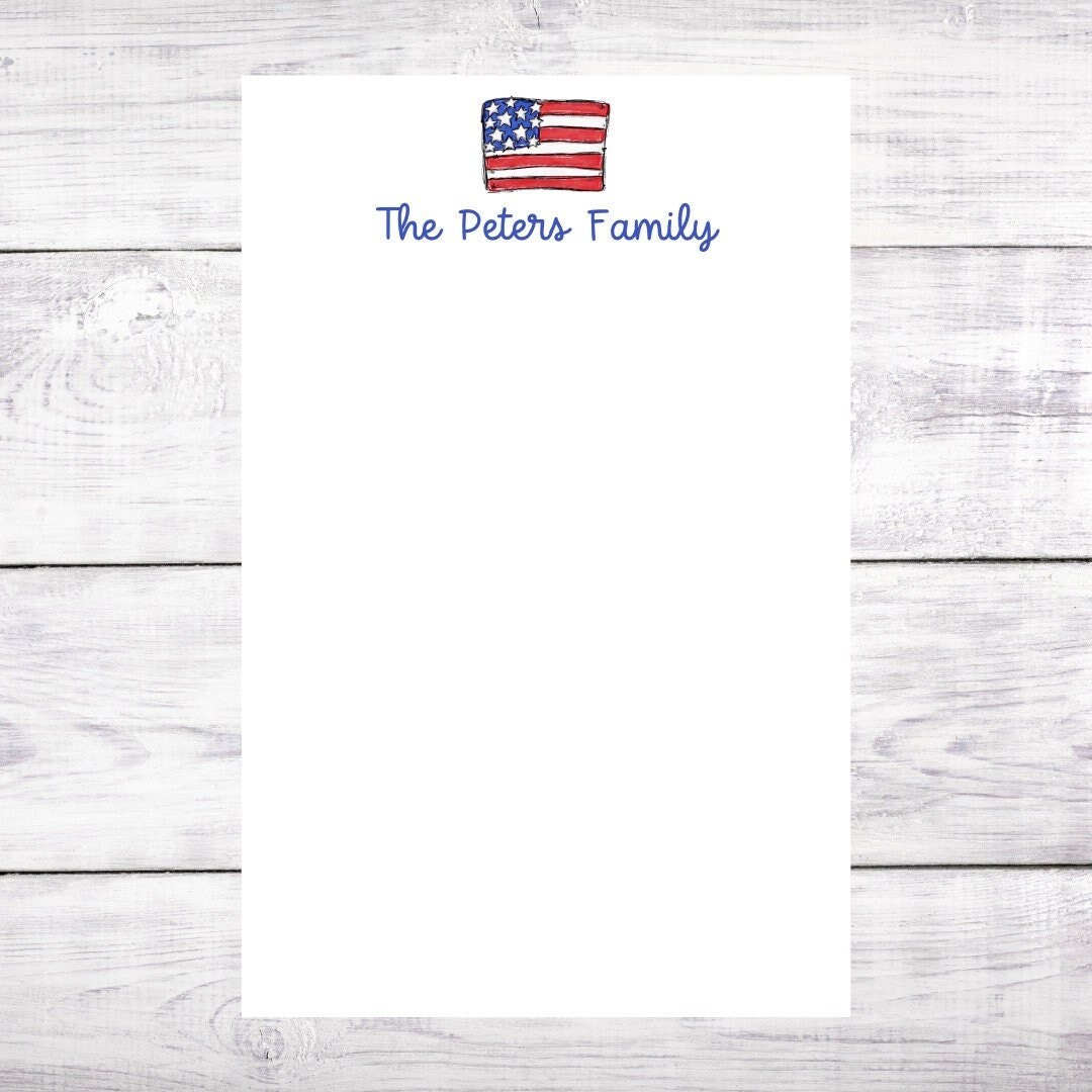 Personalized Notepad - Patriotic - Memorial Day - 4th of July - Father ...
