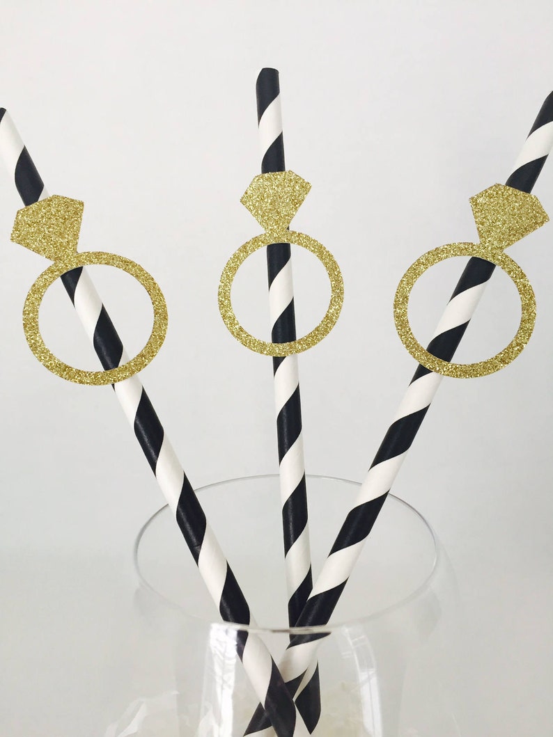 12 Engagement Ring Party Straws Engagement Party - Etsy UK