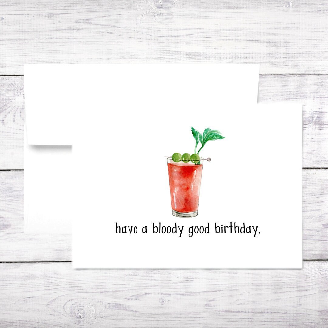 Bloody Good Birthday Card: Funny Drink Pun Greeting - Etsy