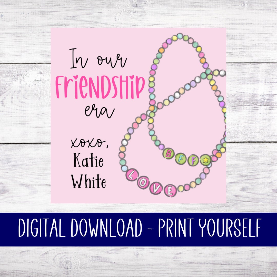 Printable Valentine Tag Taylor Swift Friendship Era Friendship Bracelet ...