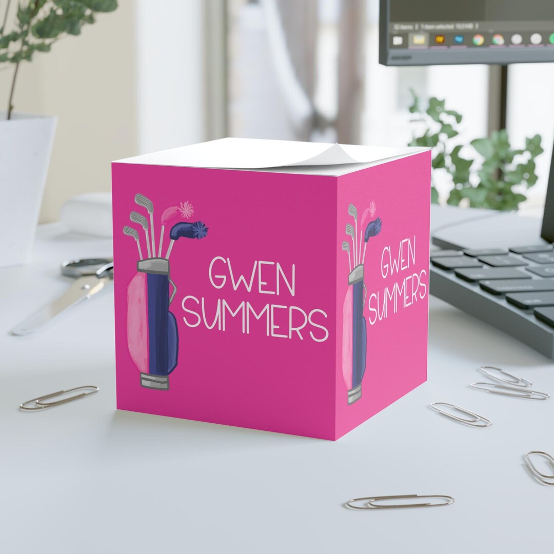 Personalized Golf Sticky Note Cube: Desk Decor, 700 Pages - Etsy