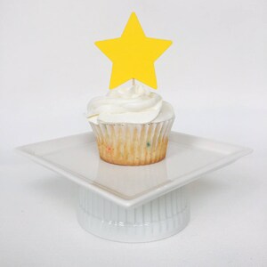 Star Cupcake Toppers - Yellow - Moon and Stars Party - Birthday Party ...
