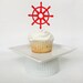 Ship Wheel Nautical Cupcake Toppers Ahoy Birthday Party Bridal Shower ...