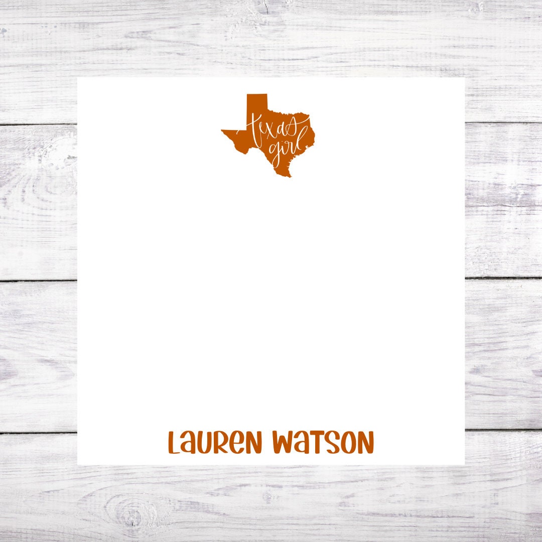 Texas Notepad College Colors Graduation Gift Alumni State Love Orange ...