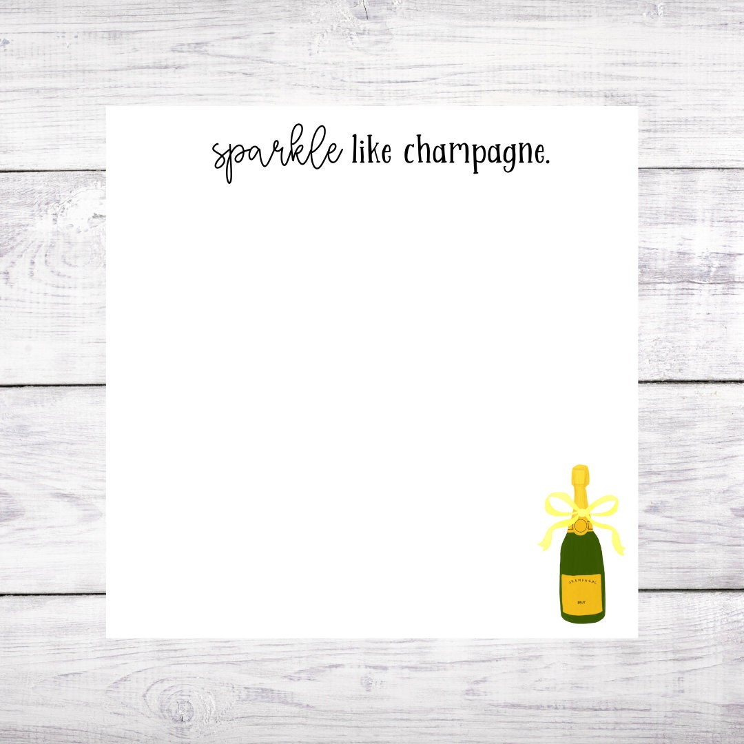 Champagne Notepad - Sparkle - Drinks - Cheers - Hostess Gift ...