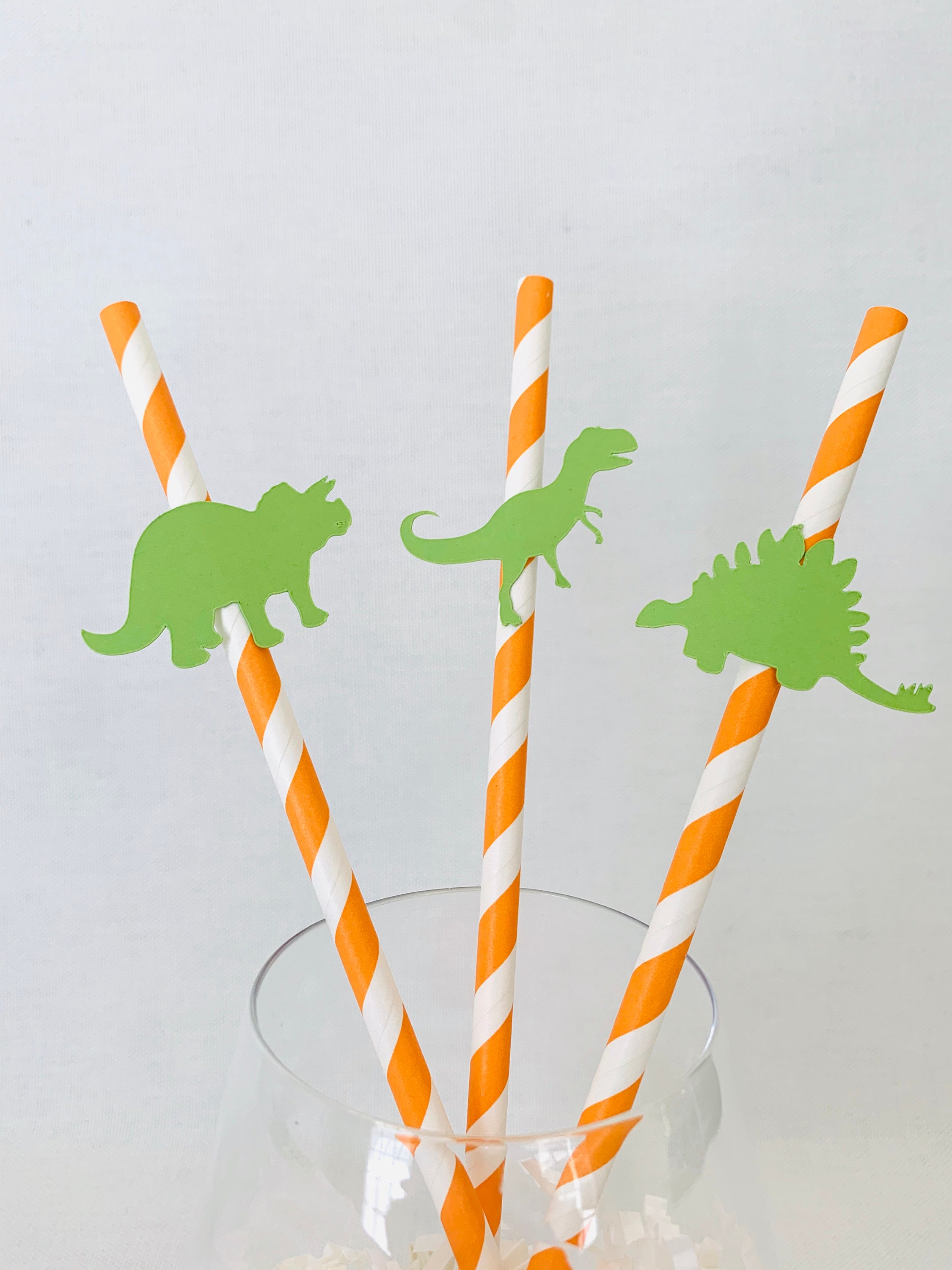 12 Dinosaur Straws Three Rex Stomp Chomp Roar Fourth | Etsy