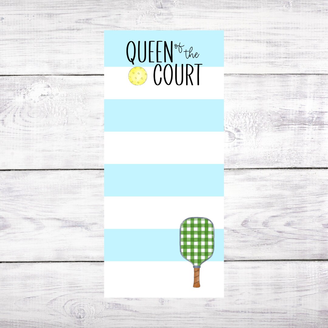 Queen of the Court Pickleball Notepad – Striped List Pad - Etsy