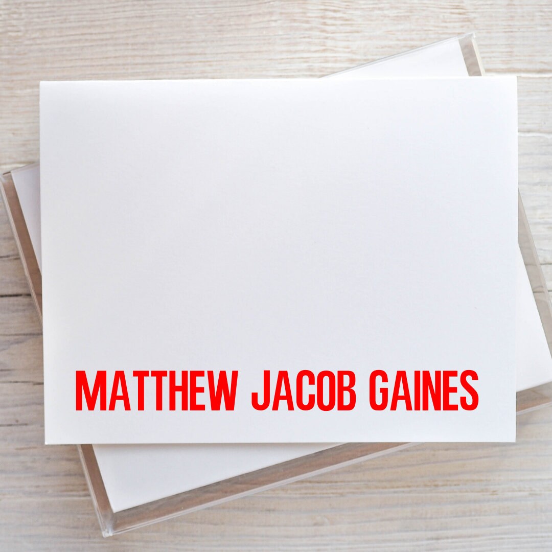 Personalized Note Card Set: Modern Block Letter Stationery - Etsy
