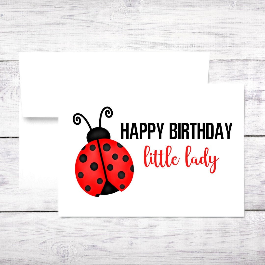 Birthday Card -lady Bug - Little Girl - Ladybug - Child Birthday - Red ...