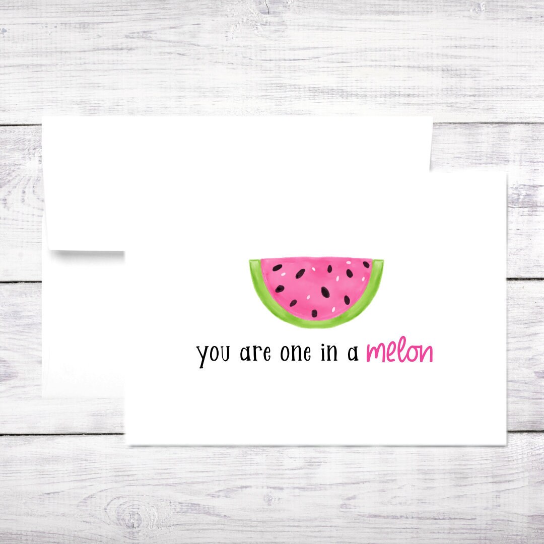 Teacher Card - Thank You Card - One in a Melon - School - Funny ...
