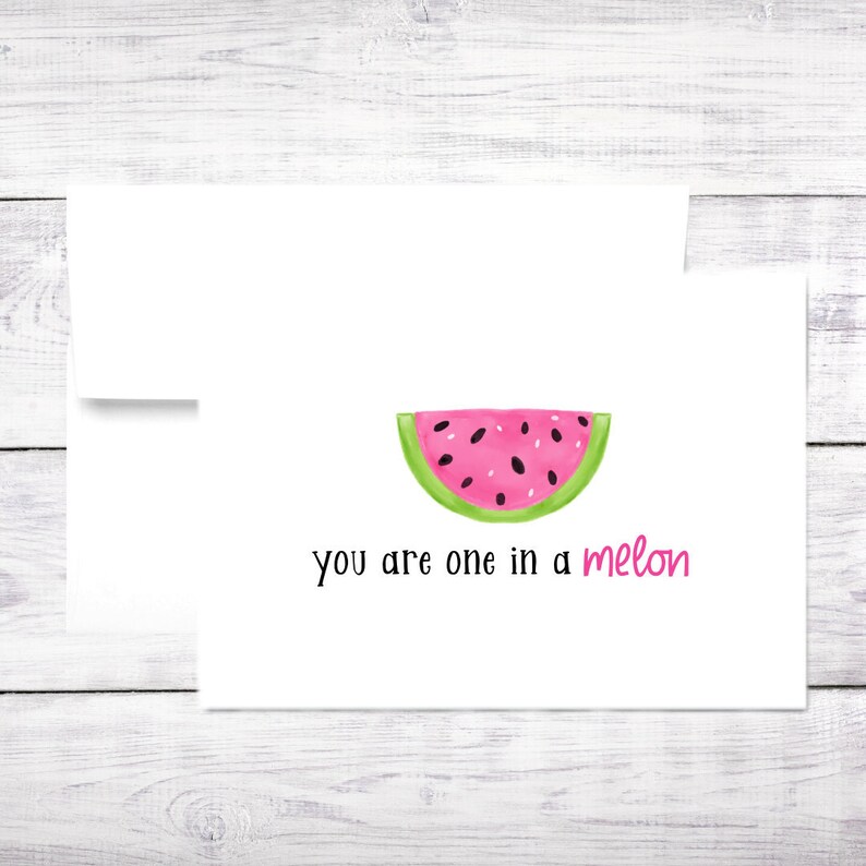 Teacher Card Thank You Card One in a Melon School | Etsy