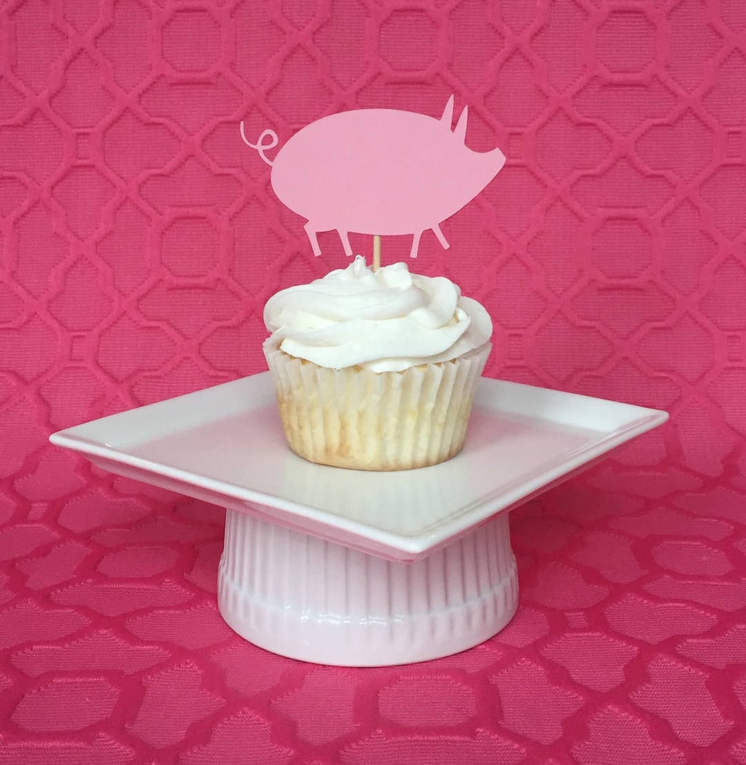 Pig Cupcake Topper - BBQ - Birthday Party - Farm Party - Baby Shower ...