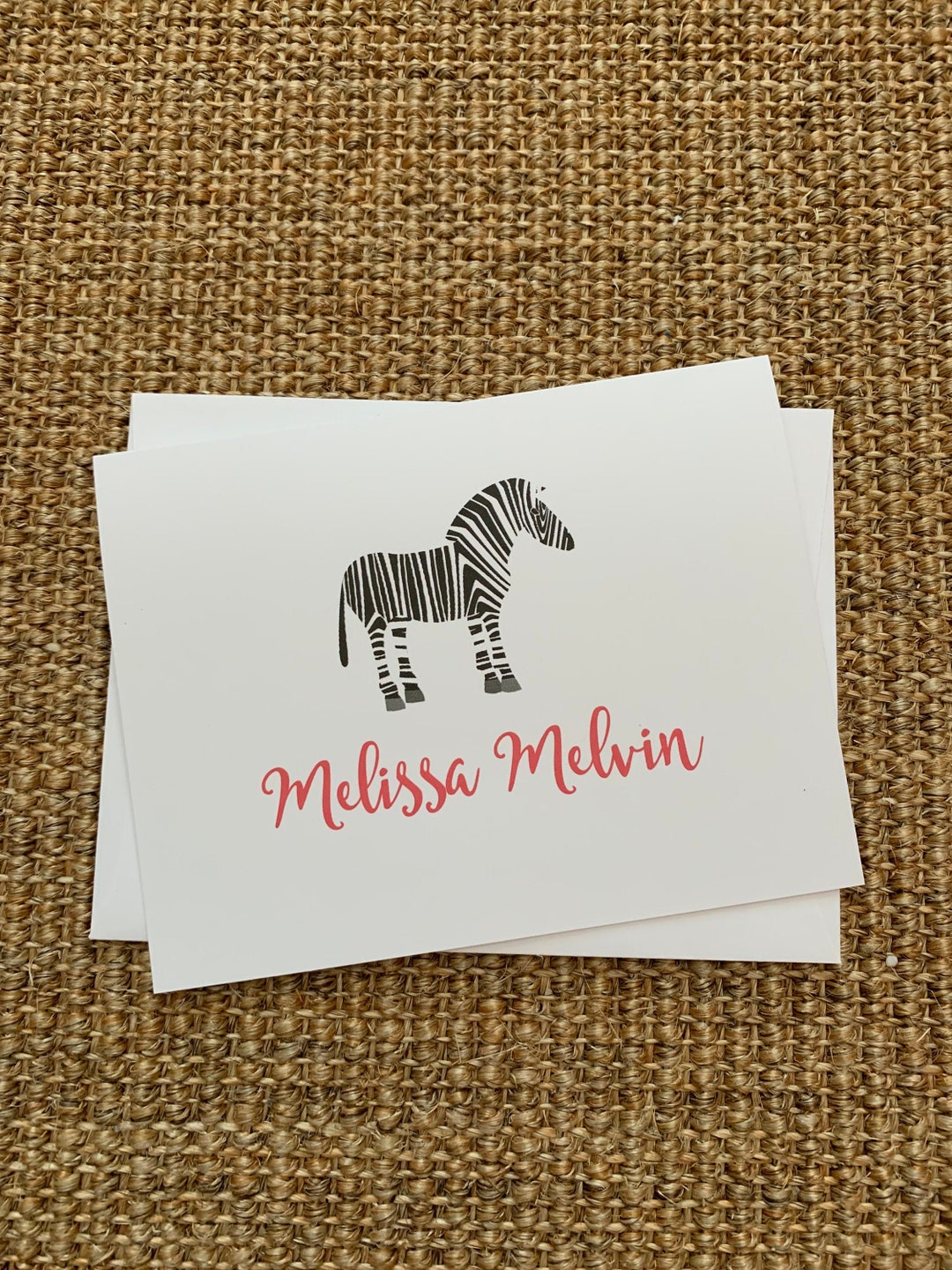Personalized Zebra Note Cards: Folded Thank You Notes (set of 10) - Etsy