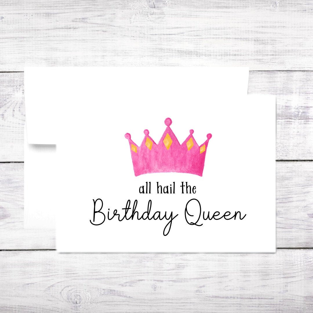 Funny Birthday Card - Birthday Queen - Royally Fabulous - Pink - Free ...