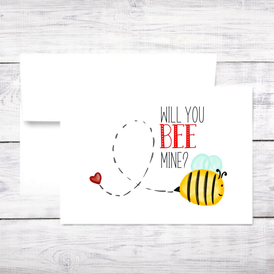 Valentine's Day Bee Mine Husband Wife Girlfriend Boyfriend Funny Pun ...