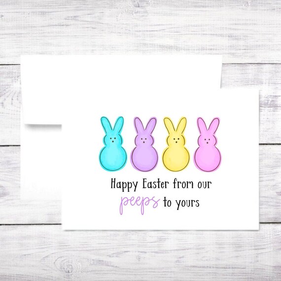 Easter Card Happy Easter Peeps Funny Spring Free | Etsy