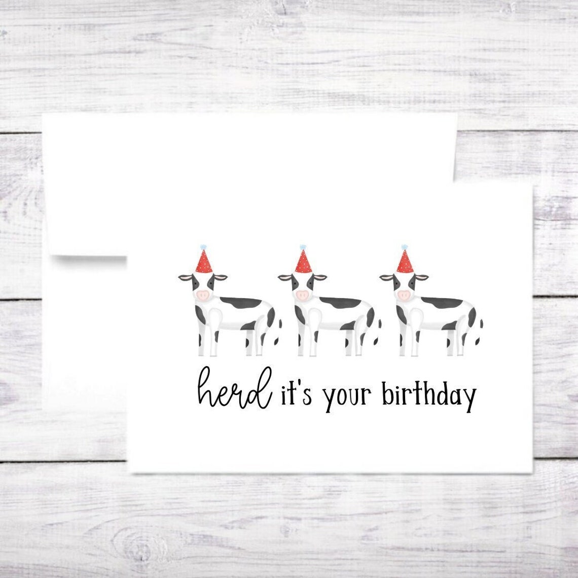 Birthday Card Farm Cow Funny Pun Party Friend | Etsy