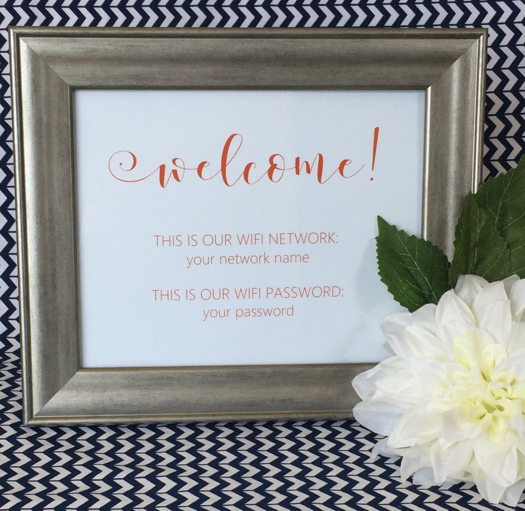 Guest Wifi Password Sign - Art Print - Wall Art - Welcome - Custom ...