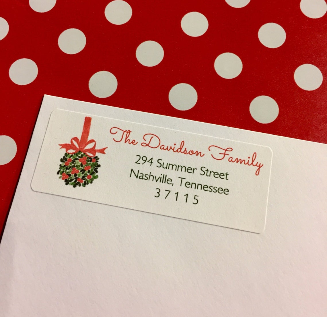 Christmas Card Return Address Labels Stickers Mistletoe - Etsy