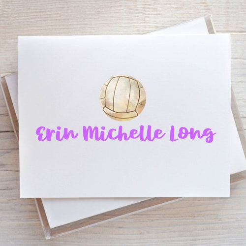 Personalized Volleyball Note Cards Volleyball Team Gift | Etsy