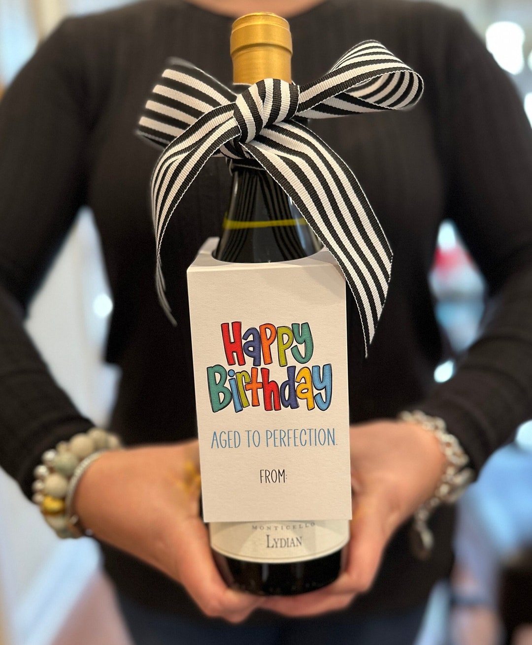 Wine & Spirit Tag Birthday Party Last Minute Gift Cheers Free Shipping ...