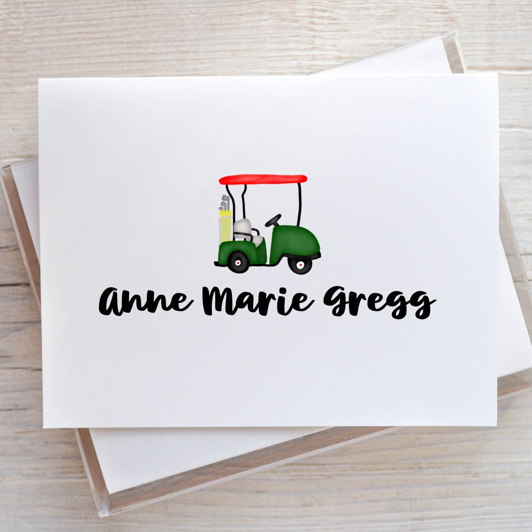 Personalized Golf Note Cards: Golf Cart Stationery Set - Etsy