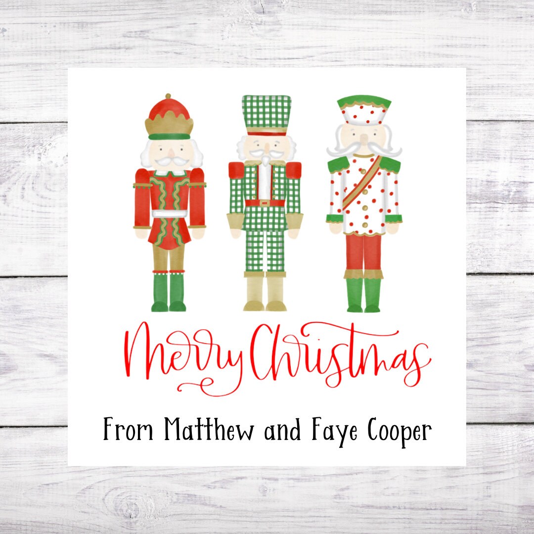 Personalized Nutcracker Christmas Stickers, Gift Wrapping Labels (24 ...