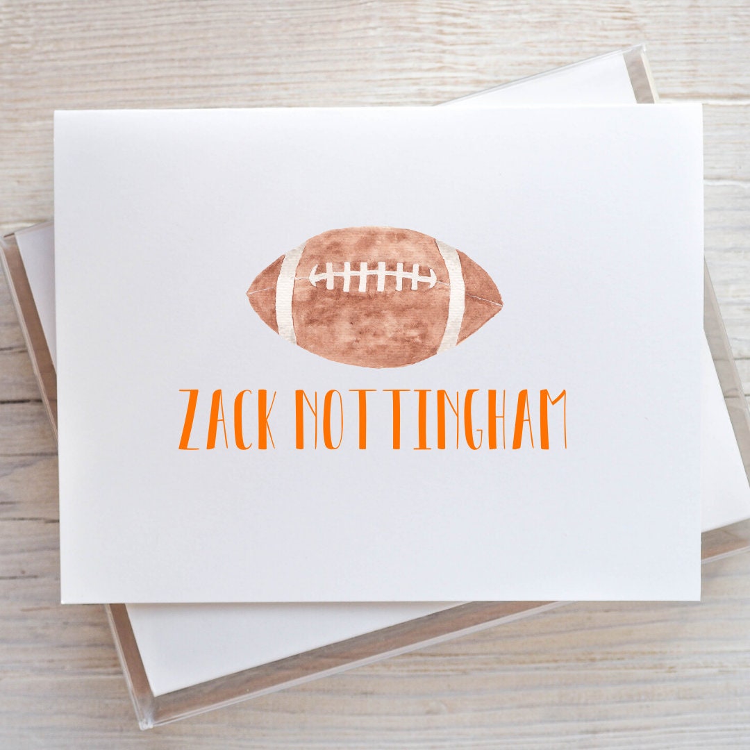 Personalized Football Note Cards: Team Colors Thank You Notes - Etsy
