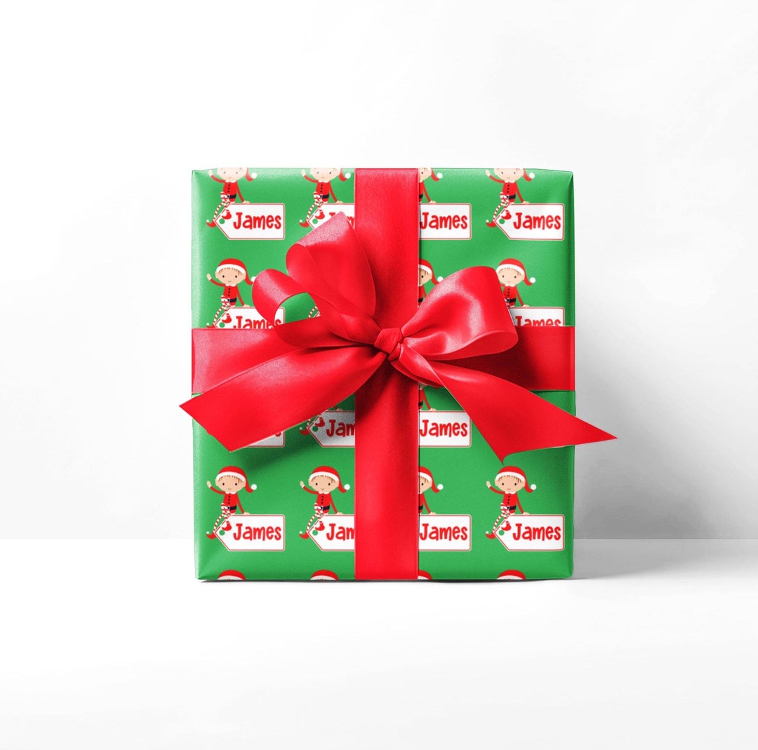 Personalized Elf Wrapping Paper, Kids Christmas Gift Wrap, Delivery ...