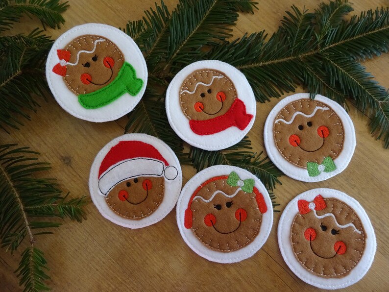 ITH Embroidery Design Mug Rug Coaster Gingerbread Gingerman - Etsy