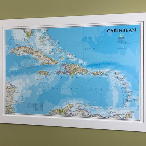 Family Map of Caribbean Travels Push Pin Map Canvas or Art - Etsy