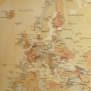 Vintage Style World Push Pin Travel Map With Pins and Frame - Etsy