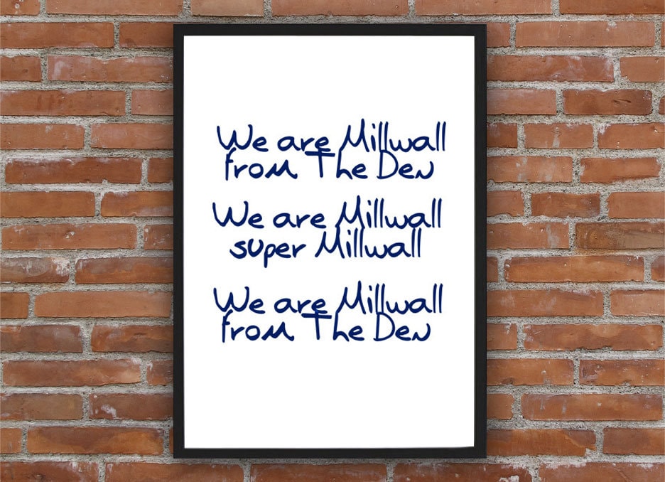 Millwall FC print Football poster wall art print football | Etsy