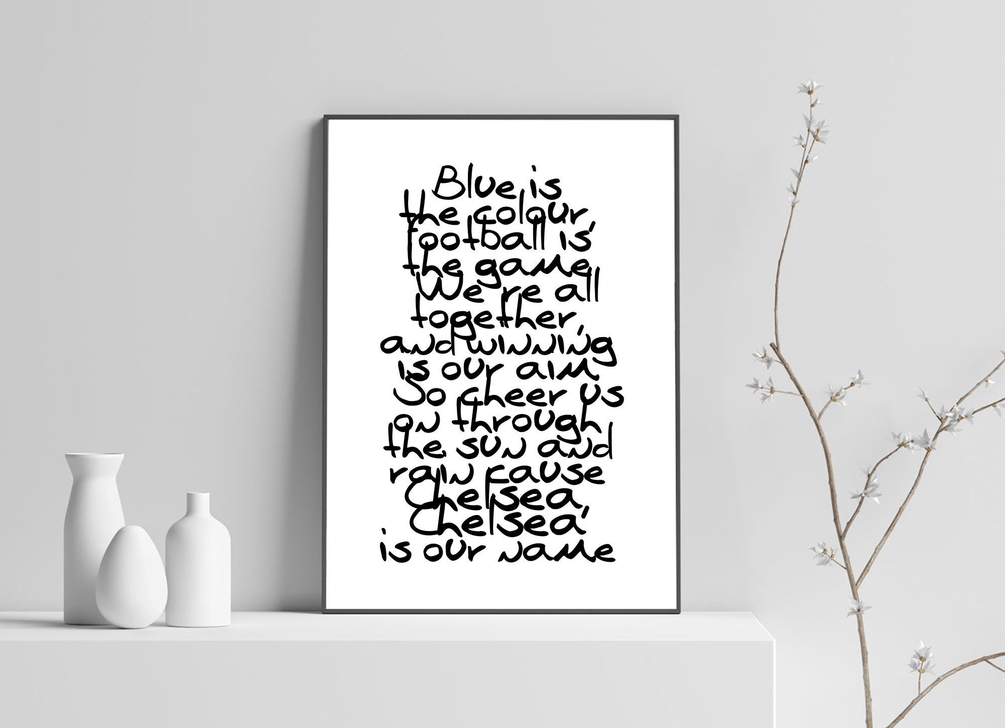 Chelsea FC Print, Football Print, Chelsea Gifts, Soccer Prints, Wall ...