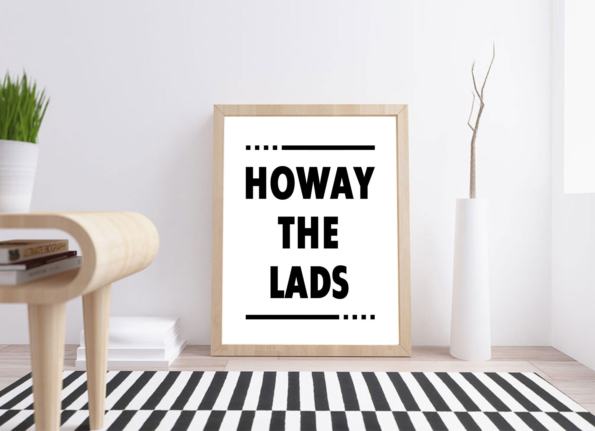 Newcastle United FC Print, Howay the Lads, Football Print, Newcastle ...