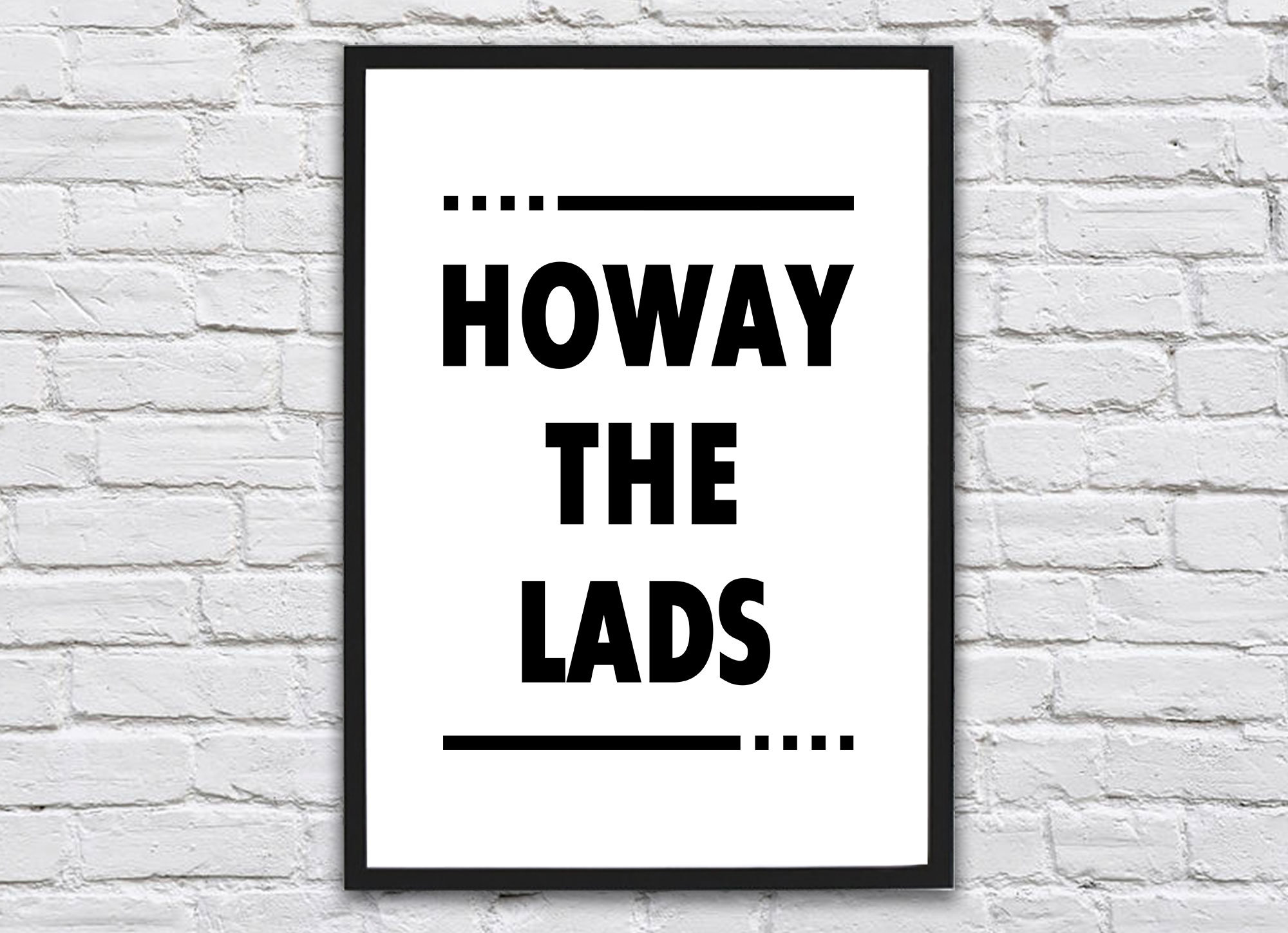 Newcastle United FC Print, Howay the Lads, Football Print, Newcastle ...