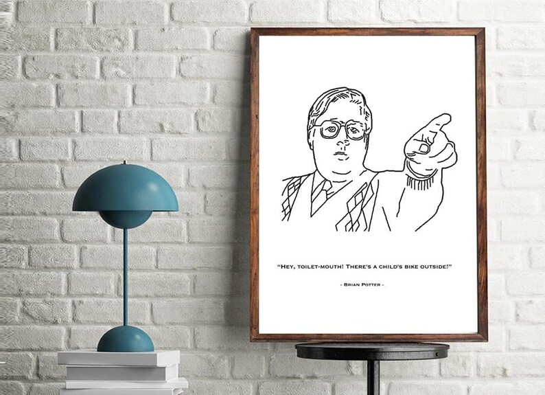 Phoenix Nights Brian Potter Line Drawing Print Quote Peter - Etsy UK