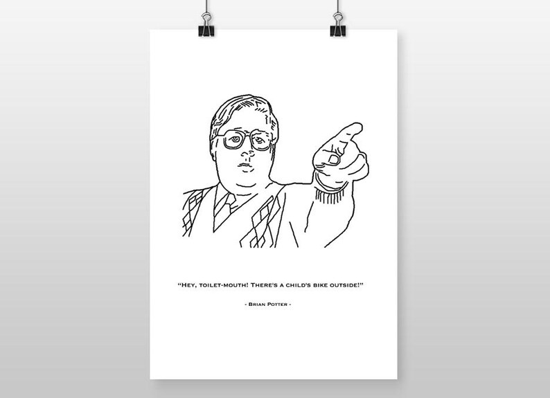 Phoenix Nights Brian Potter Line Drawing Print Quote Peter - Etsy UK
