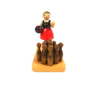 Erzgebirge Figurine, Skittles Playing Girl, Miniature Erzgebirge ...