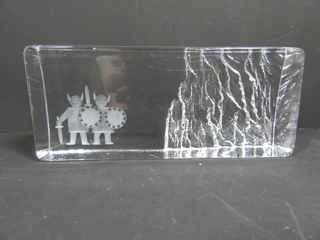 Scandinavian Paperweight, Nybro Viking Glass Big/large Paperweight ...