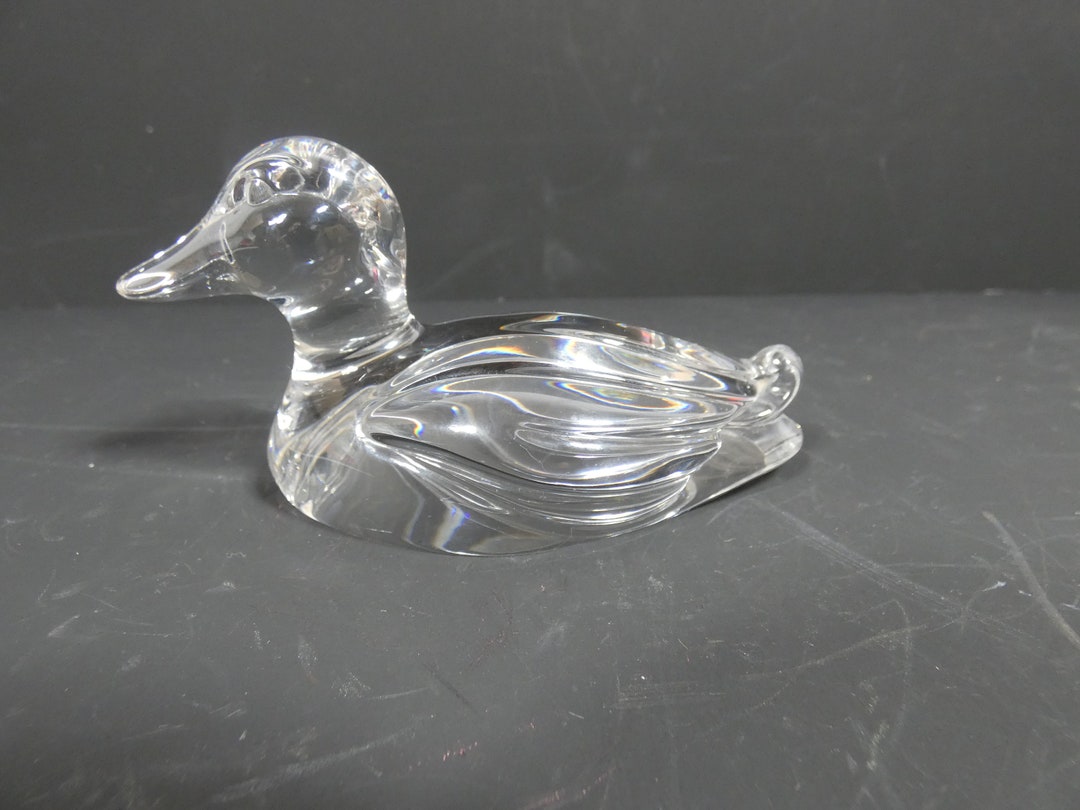 Beautiful Scandinavian Paperweight, Duck Glass Paperweight,crystal ...