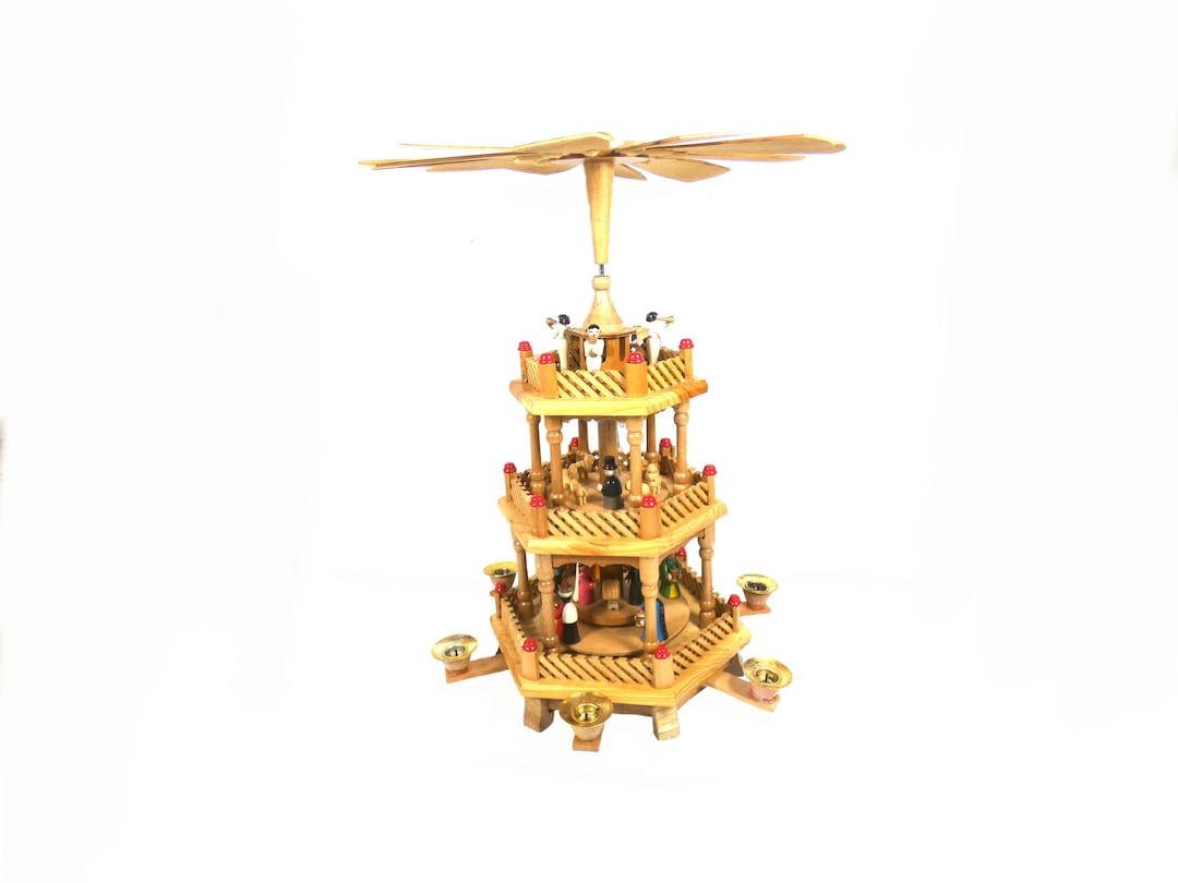 Beautiful Erzgebirge Christmas Pyramid, German Carousel,handmade 3 Tier ...