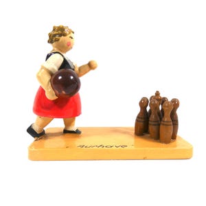 Erzgebirge Figurine, Skittles Playing Girl, Miniature Erzgebirge ...
