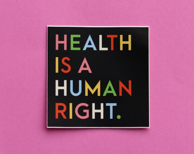 Health is a Human Right - Rainbow Matte Vinyl Sticker / Epidemiology ...