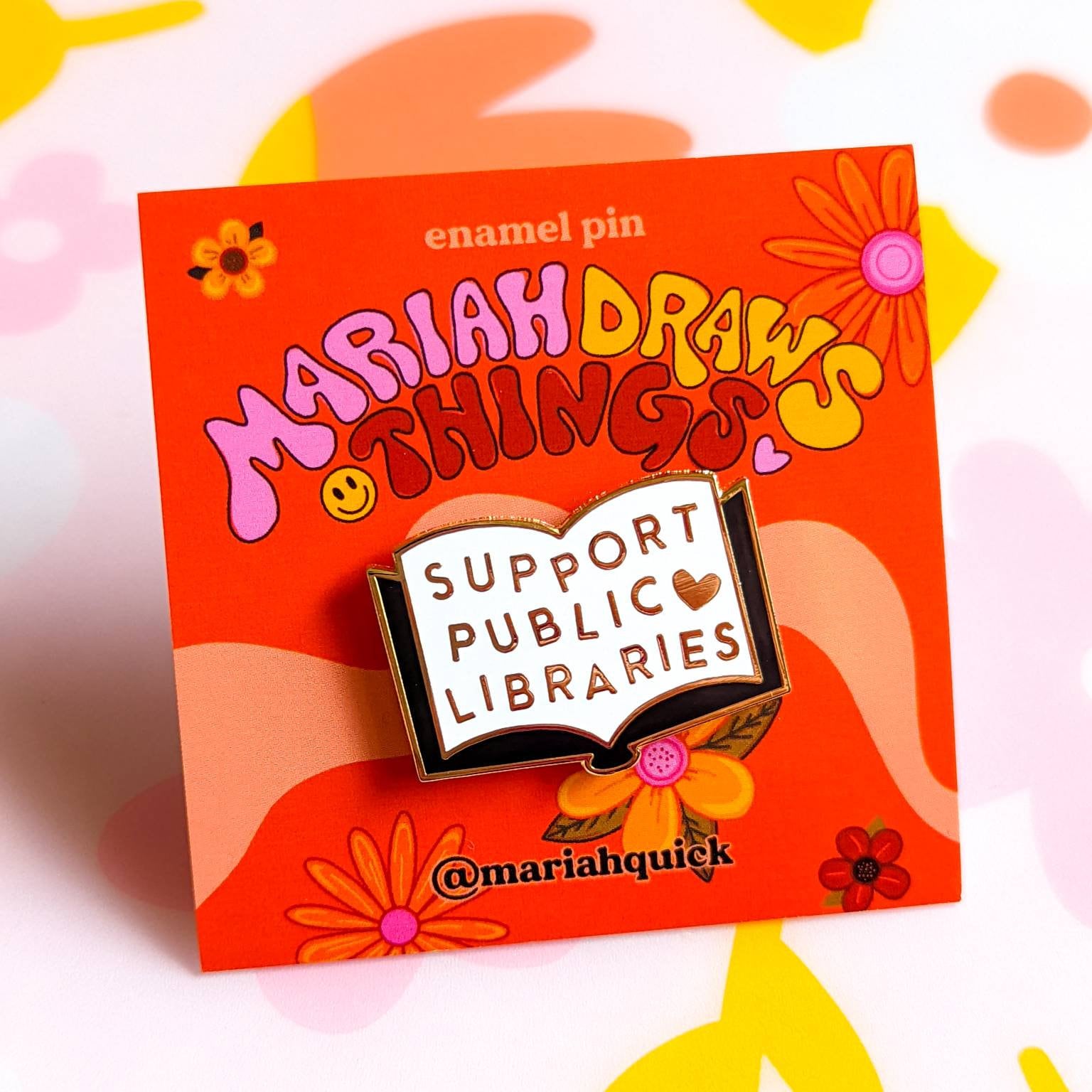 Support Public Libraries Hard Enamel Pin Lapel Pin Bookish | Etsy